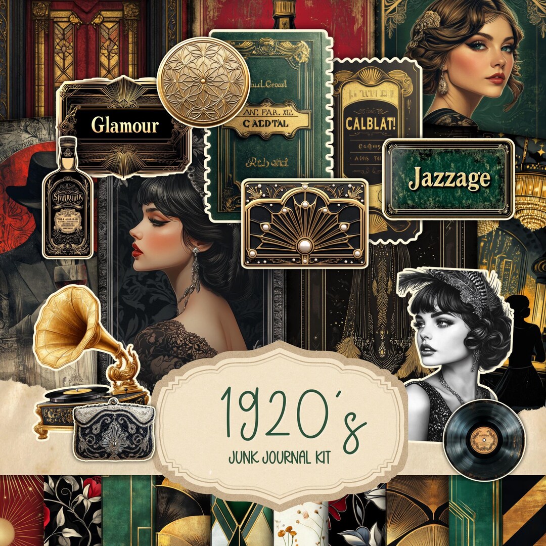 Vintage Retro Junk Journal, Retro Girl Pages, Retro Junk Journal , 1920 ...