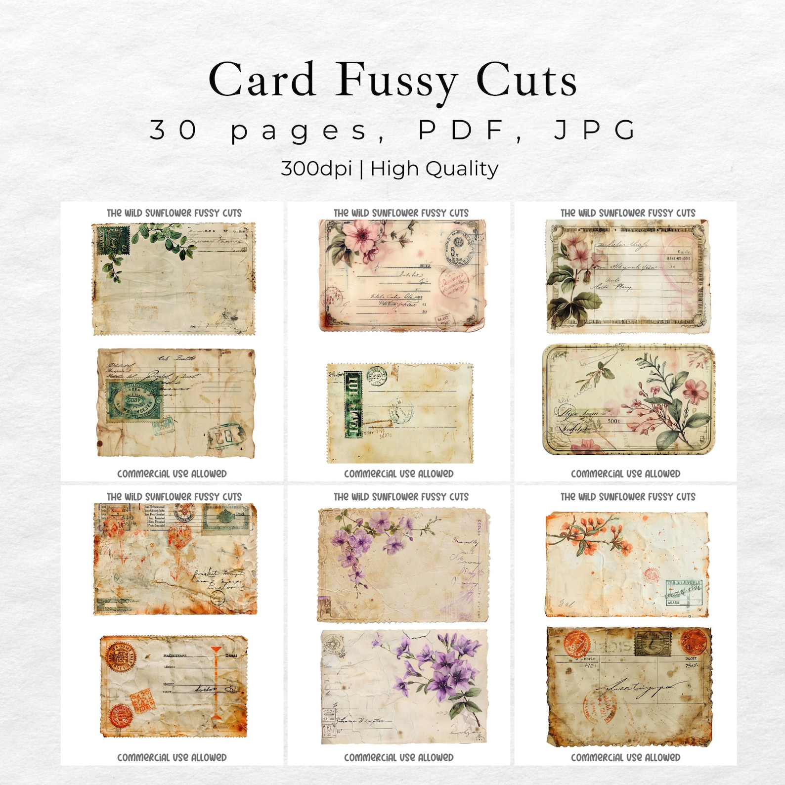 Antique Library Card Kit. Vintage Used & Blank Library Cards, Words ...