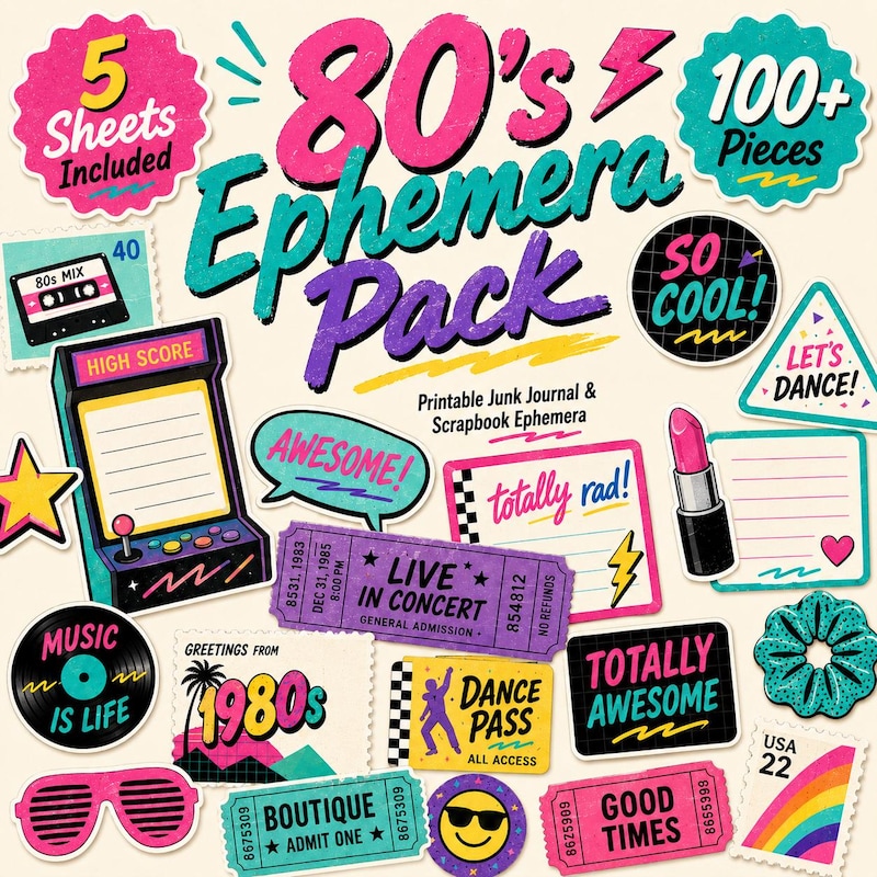 80s Ephemera Kit - Etsy
