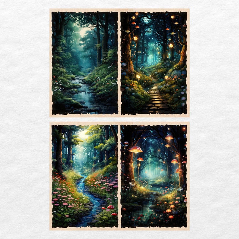 Sparkle Forest Junk Journal Digital Kit Printable, Enchanted Forest ...