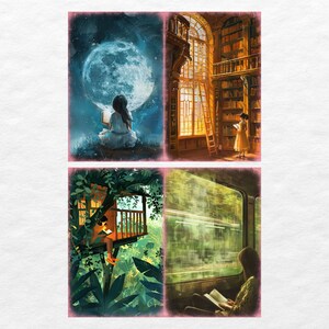Cozy Reading Nook Junk Journal Pages, Digital Book Ephemera, Printable ...