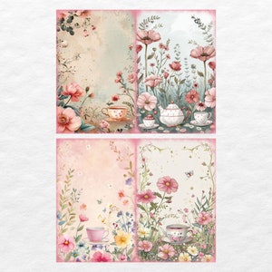 Tea Party Junk Journal | Shabby Chic Paper | Vintage Tea Time Digital ...