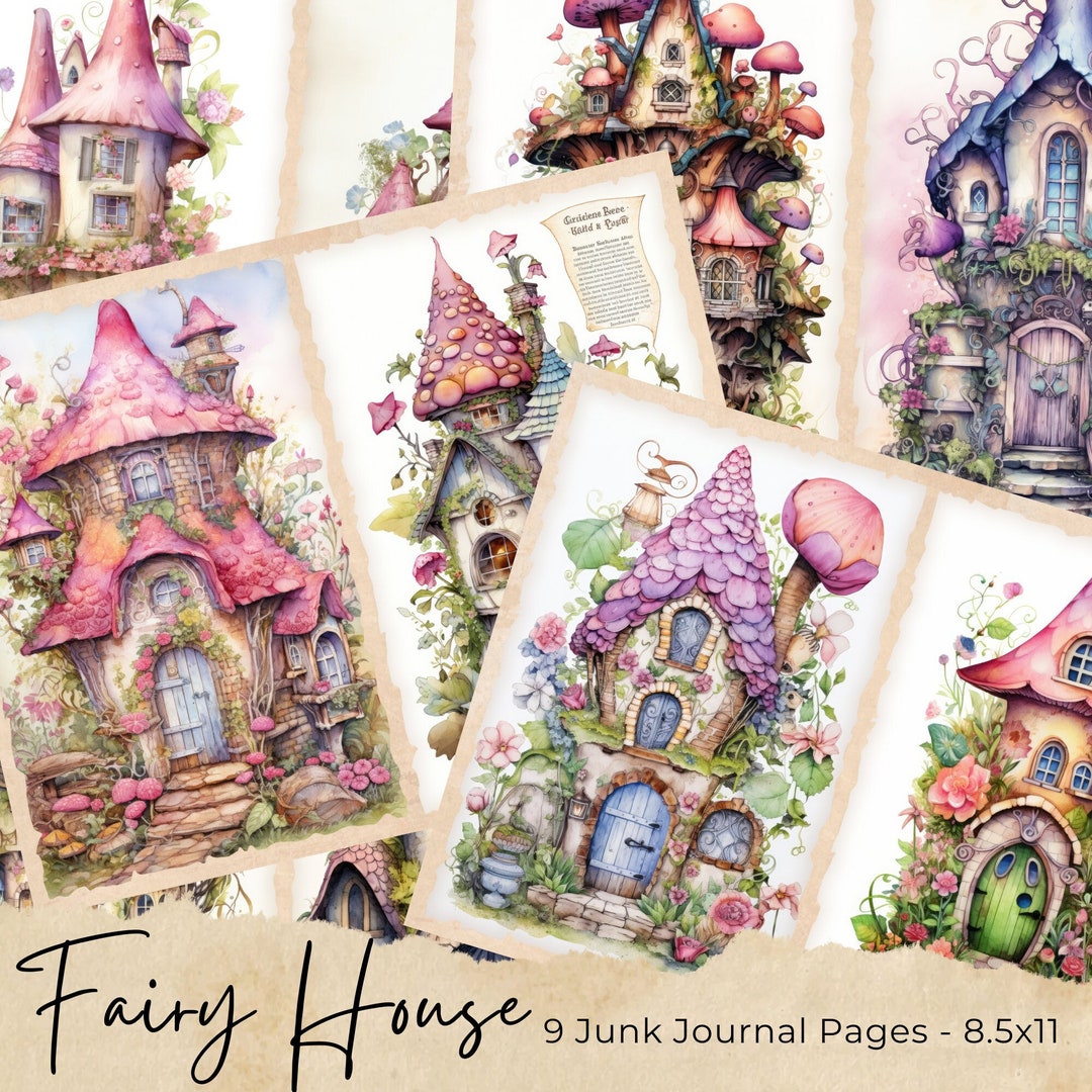 Fairy House Junk Journal Pages, Digital Fantasy Forest Scrapbook Paper ...
