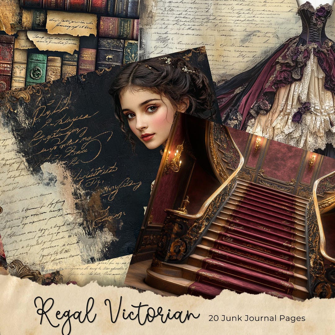 Victorian Junk Journal Pages, Antique, Shabby Accessories Kit, Ephemera ...
