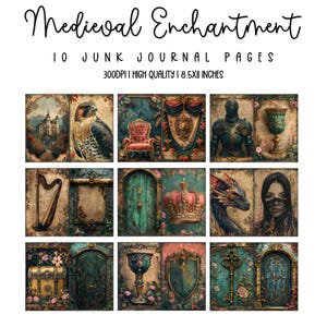 Medieval Junk Journal Pages, Digital Scrapbook Paper Kit, Castle ...