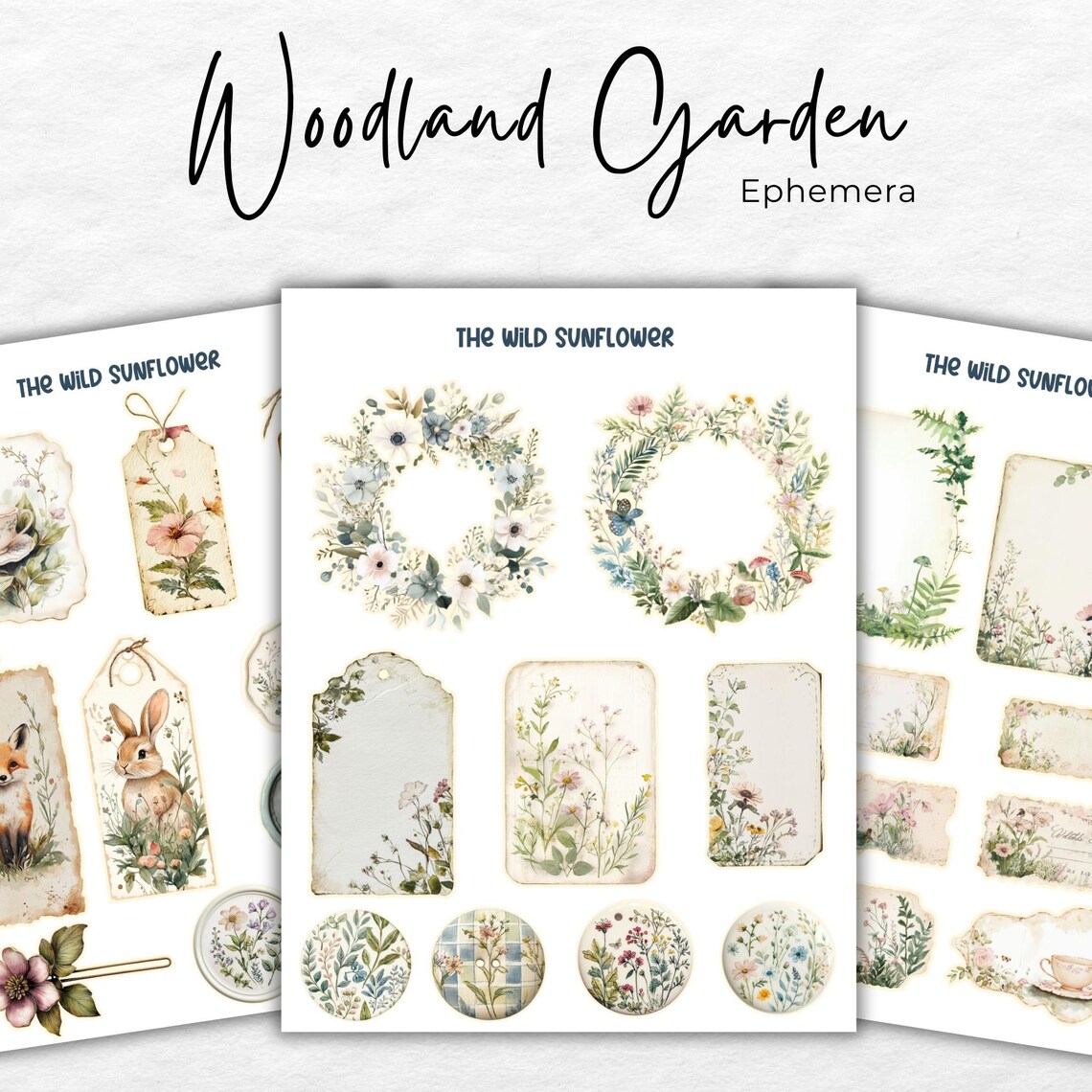 Enchanted Forest Junk Journal Pages, Printable Collage Sheet, Digital ...