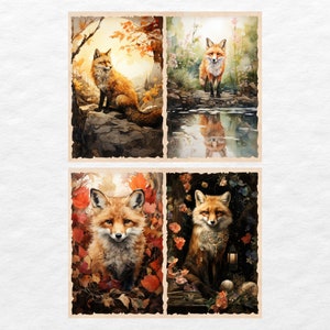 Woodland Fox Junk Journal Pages, Fox Junk Journal Cards, Printable ...