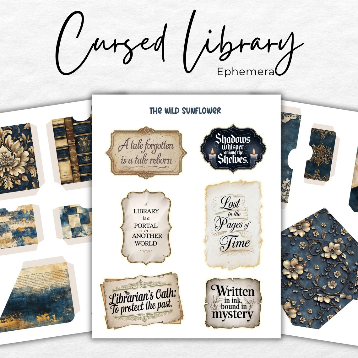 Cursed Library Junk Journal Kit, Printable JPG Pages With Ephemera ...