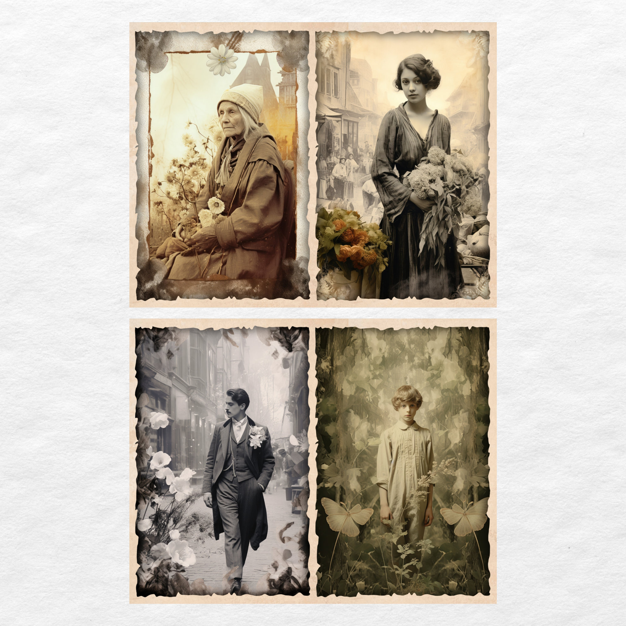 Victorian Women Junk Journal Pages, Digital Ephemera Kit, Antique ...