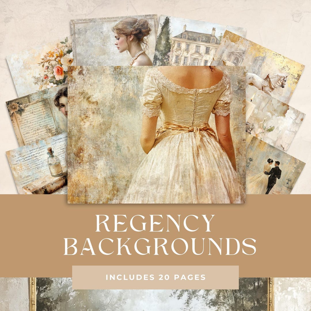 Regency Era Junk Journal Pages, Romance Scrapbooking Paper, Victorian ...