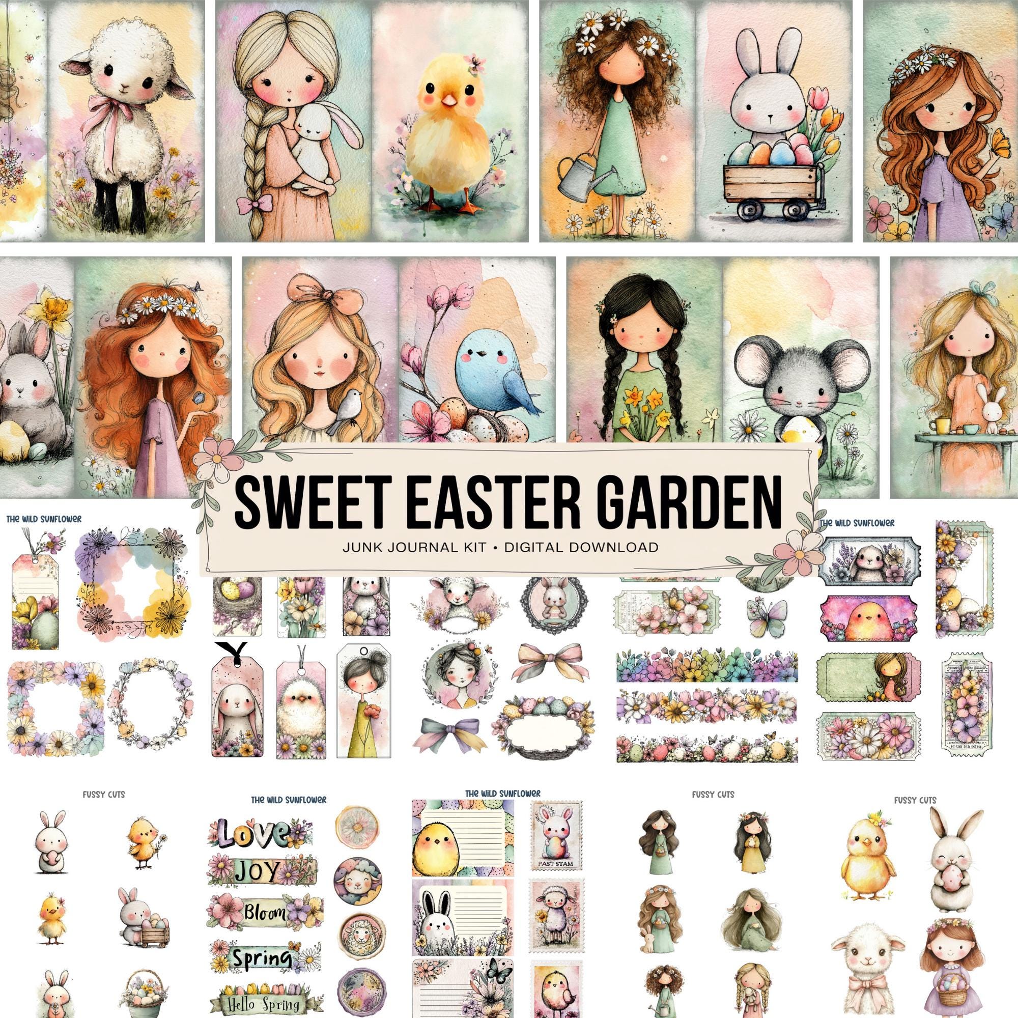 Easter Junk Journal Kit, Printable Spring Journal Pages, Digital ...