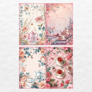 Tea Party Junk Journal | Shabby Chic Paper | Vintage Tea Time Digital ...