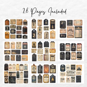 Industrial Black Grunge Numbers Labels Printable Steampunk Supplies ...