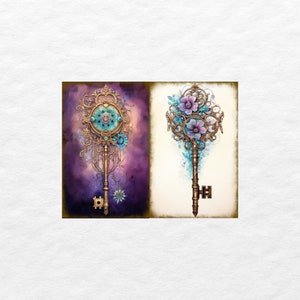 Fantasy Keys Junk Journal, Digital Scrapbook Paper Kit, Fantasy Castle ...