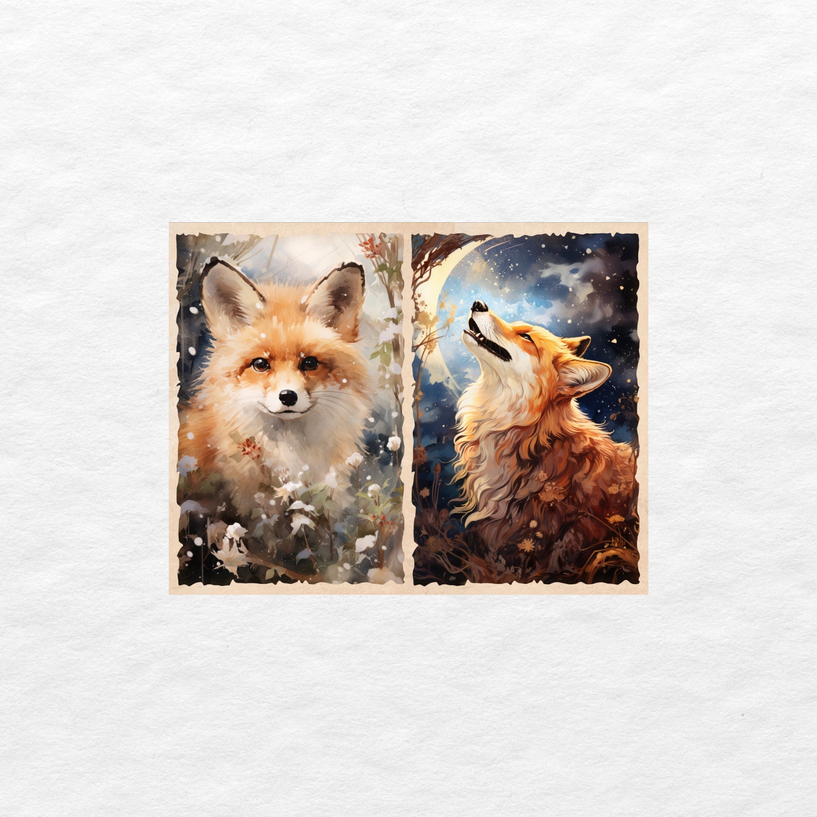 Woodland Fox Junk Journal Pages, Fox Junk Journal Cards, Printable ...