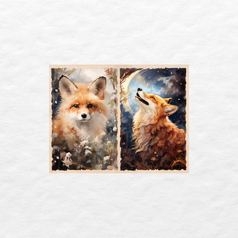 Woodland Fox Junk Journal Pages, Fox Junk Journal Cards, Printable ...