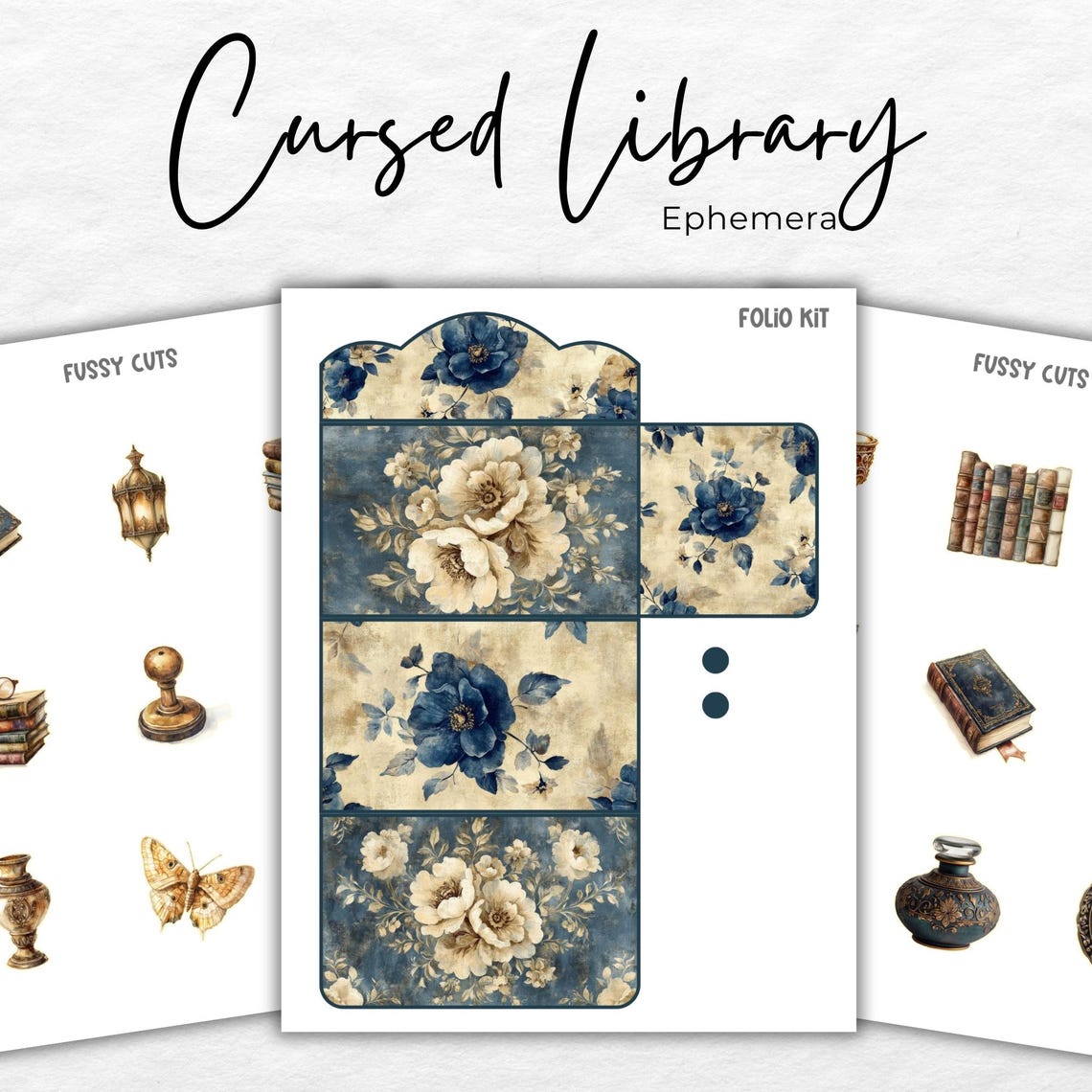 Cursed Library Junk Journal Kit, Printable JPG Pages With Ephemera ...