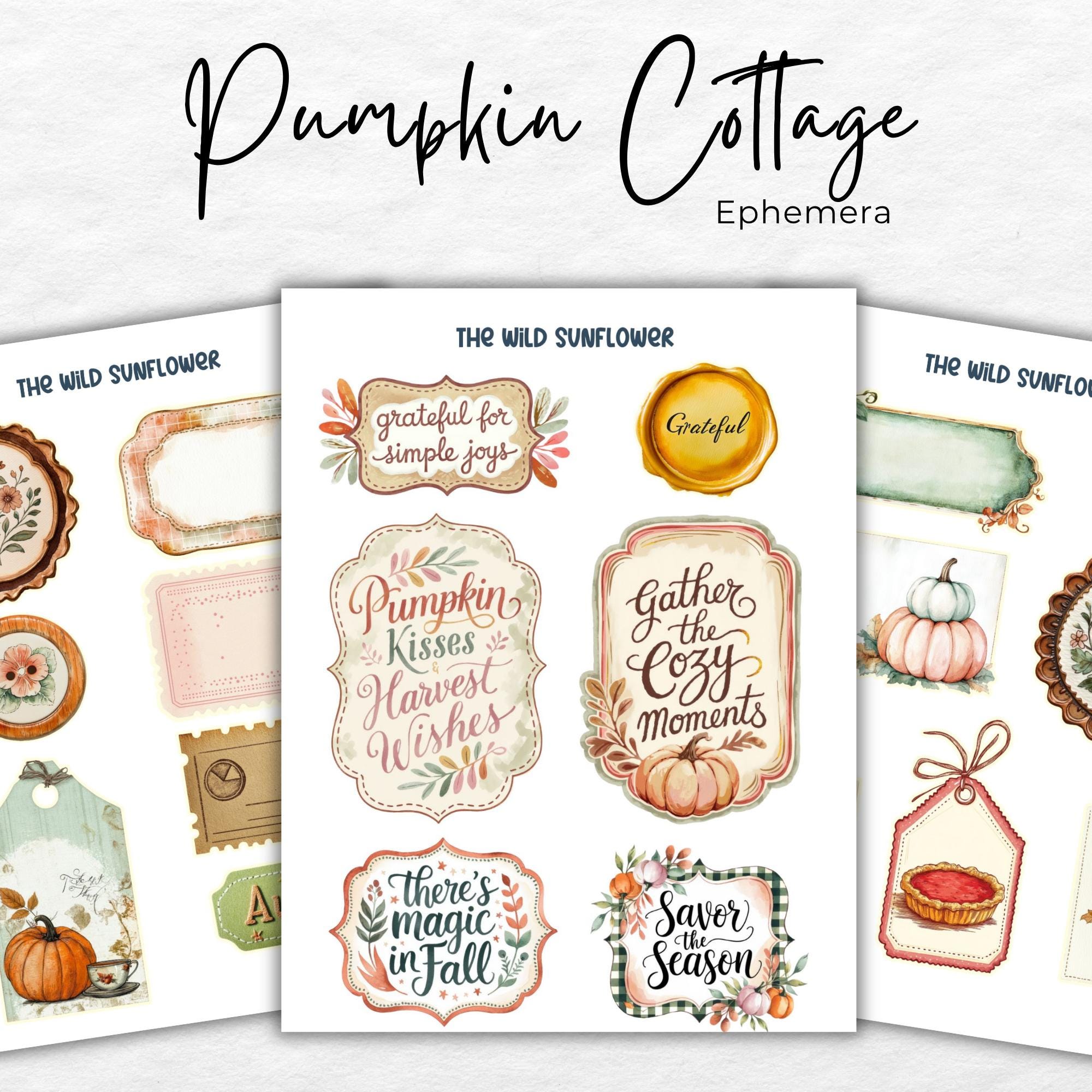 Pumpkin Cottage Junk Journal Kit – Fall Autumn Digital Printable ...