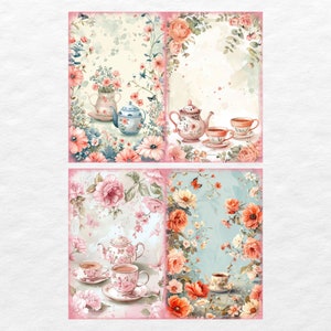 Tea Party Junk Journal | Shabby Chic Paper | Vintage Tea Time Digital ...