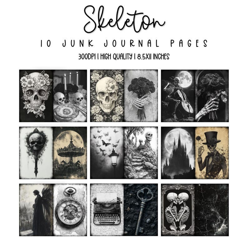 Halloween Junk Journal Pages, Digital Scrapbook Paper Kit, Spooky ...