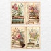 Watercolor Flowers and Books Junk Journal Printable Page, Books Junk ...