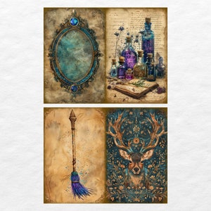 Dark Academia Junk Journal Pages, Digital Scrapbook Paper Kit, Gothic ...