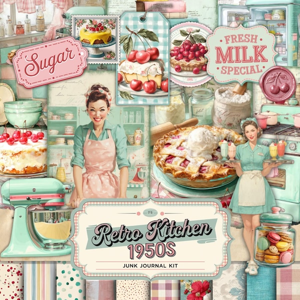 Retro Recipe Cards - Etsy
