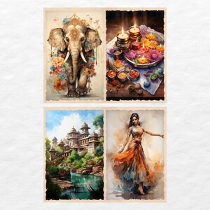 Indian Theme Junk Journal Pages, Vintage India Scenery & Motifs ...
