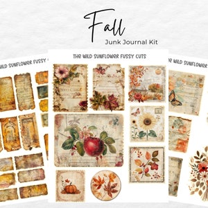 Fall Junk Journal Kit Autumn Junk Journal Ephemera Printable Tags ...