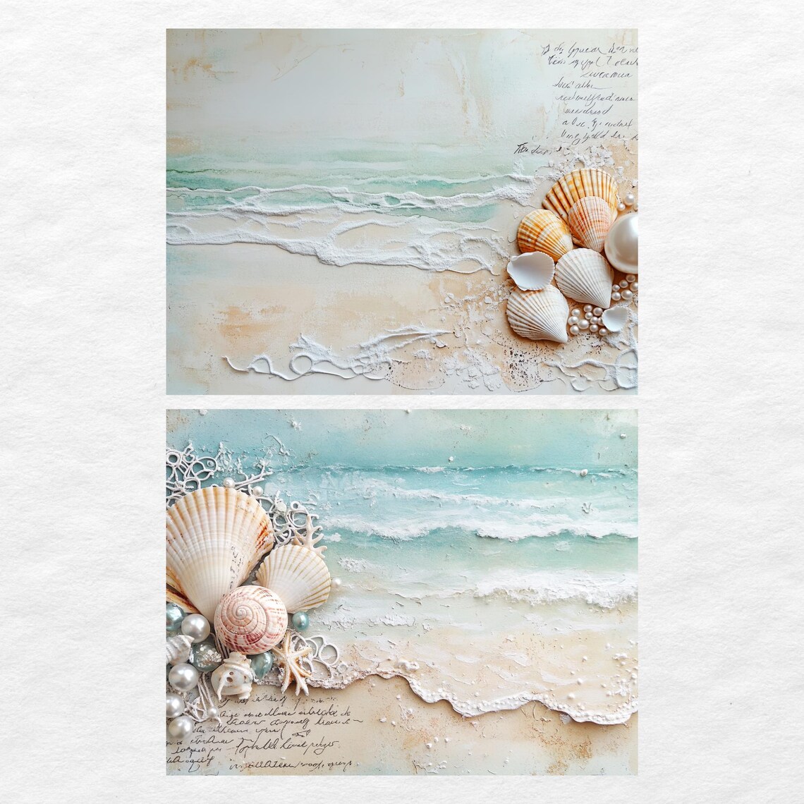 Vintage Beach Junk Journal Pages, Digital Beach Themed Scrapbook Paper ...