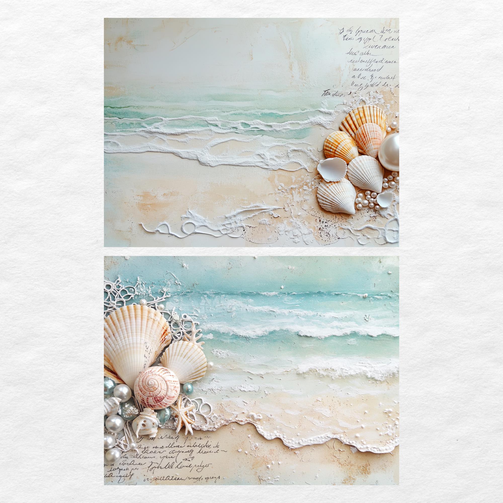 Vintage Beach Junk Journal Pages, Digital Beach Themed Scrapbook Paper ...
