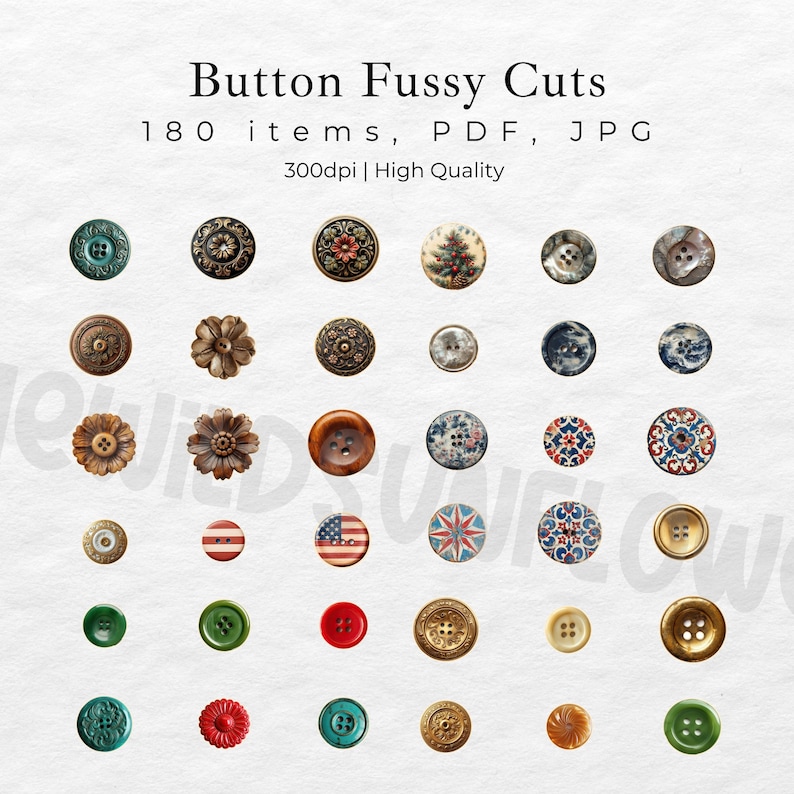 Printable Shabby Chic Buttons, Vintage Victorian Ephemera Scrapbook ...