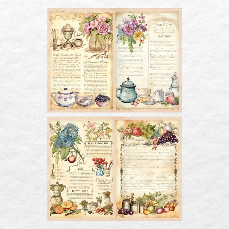 Kitchen Junk Journal Printable Vintage Cooking Junk Journal - Etsy