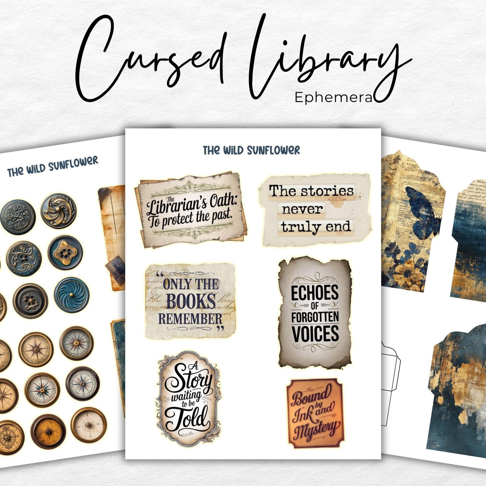 Cursed Library Junk Journal Add on Kit, Printable JPG Pages With ...