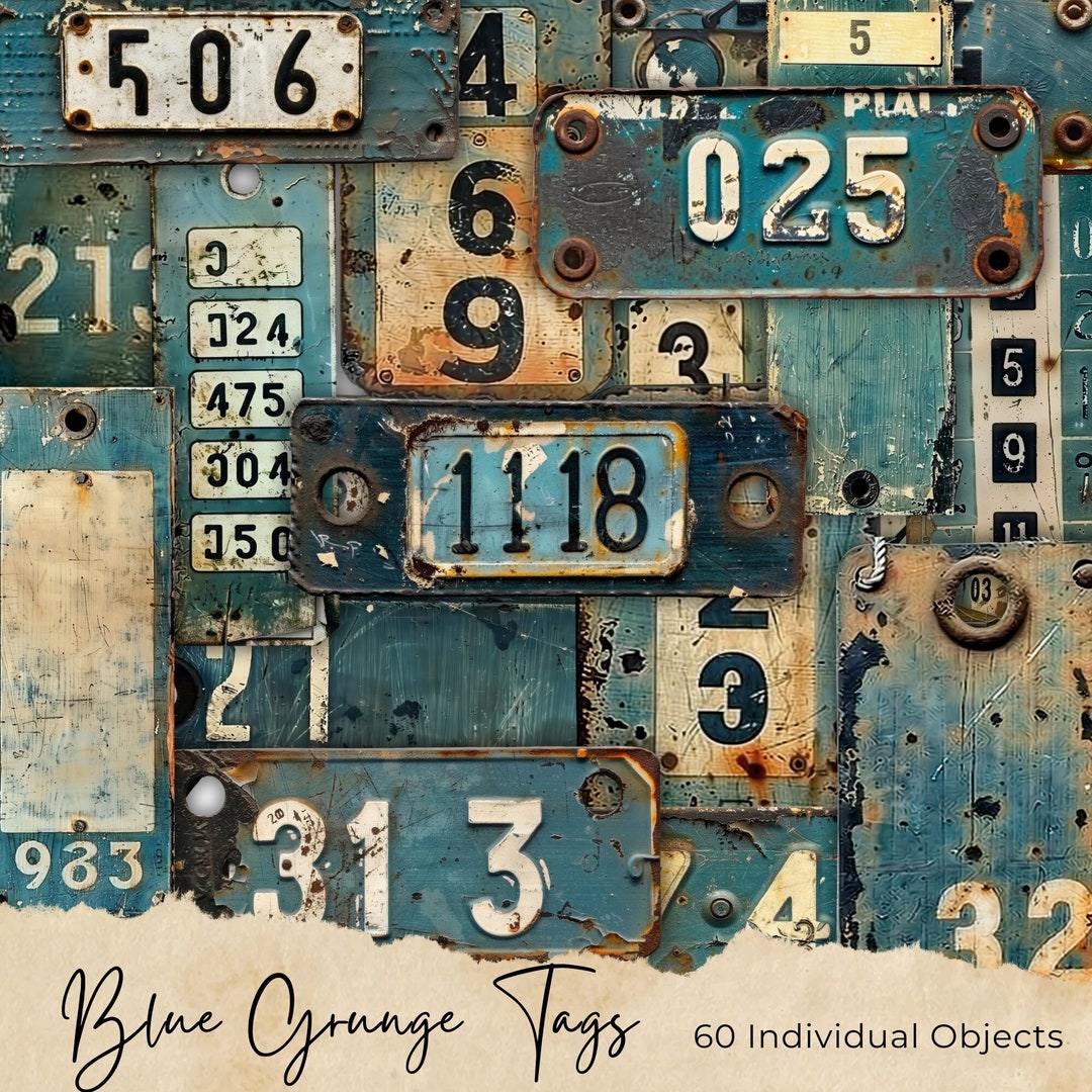 Industrial Grunge Numbers Labels Printable Steampunk Supplies | Tags ...