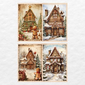 Junk Journal Vintage Gingerbread Christmas Digital Kit, Gingerbread Man ...