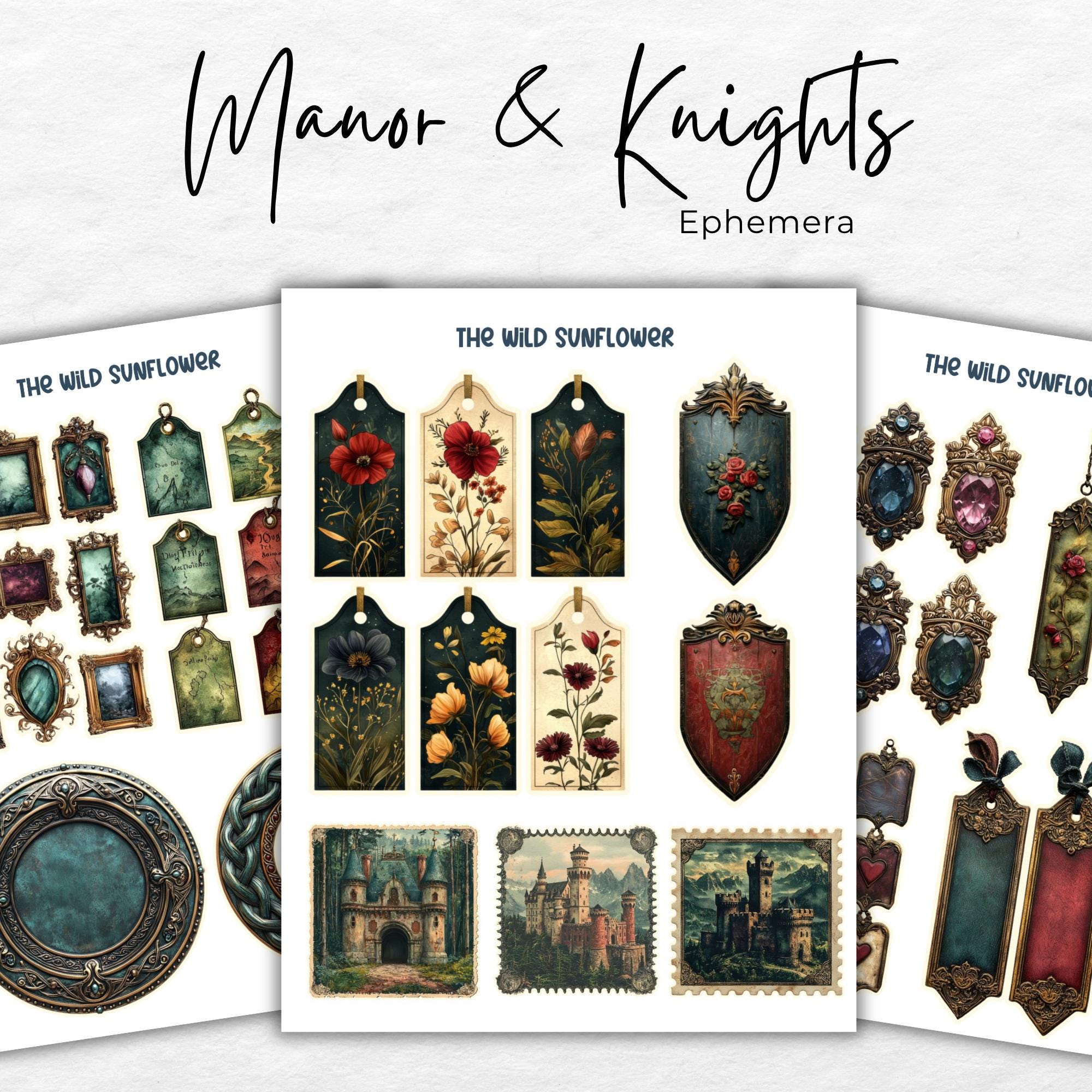 Medieval Junk Journal Pages, Digital Scrapbook Kit, Printable Ephemera ...