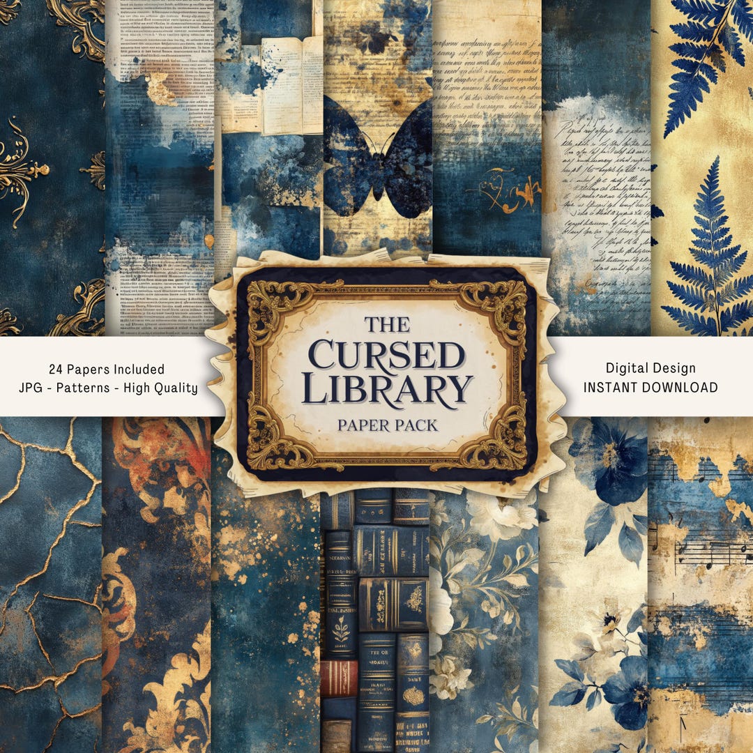 Cursed Library Junk Journal Paper, Printable JPG Pages With Ephemera ...