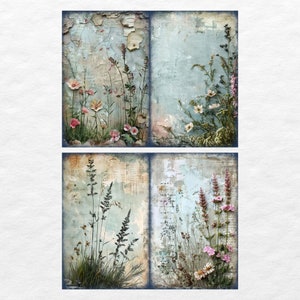 Book of Gardening Junk Journal Pages, Digital Scrapbook Paper Kit ...