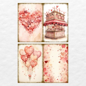 Valentine's Day Junk Journal Paper, I Love You Printable, Junk Journal ...