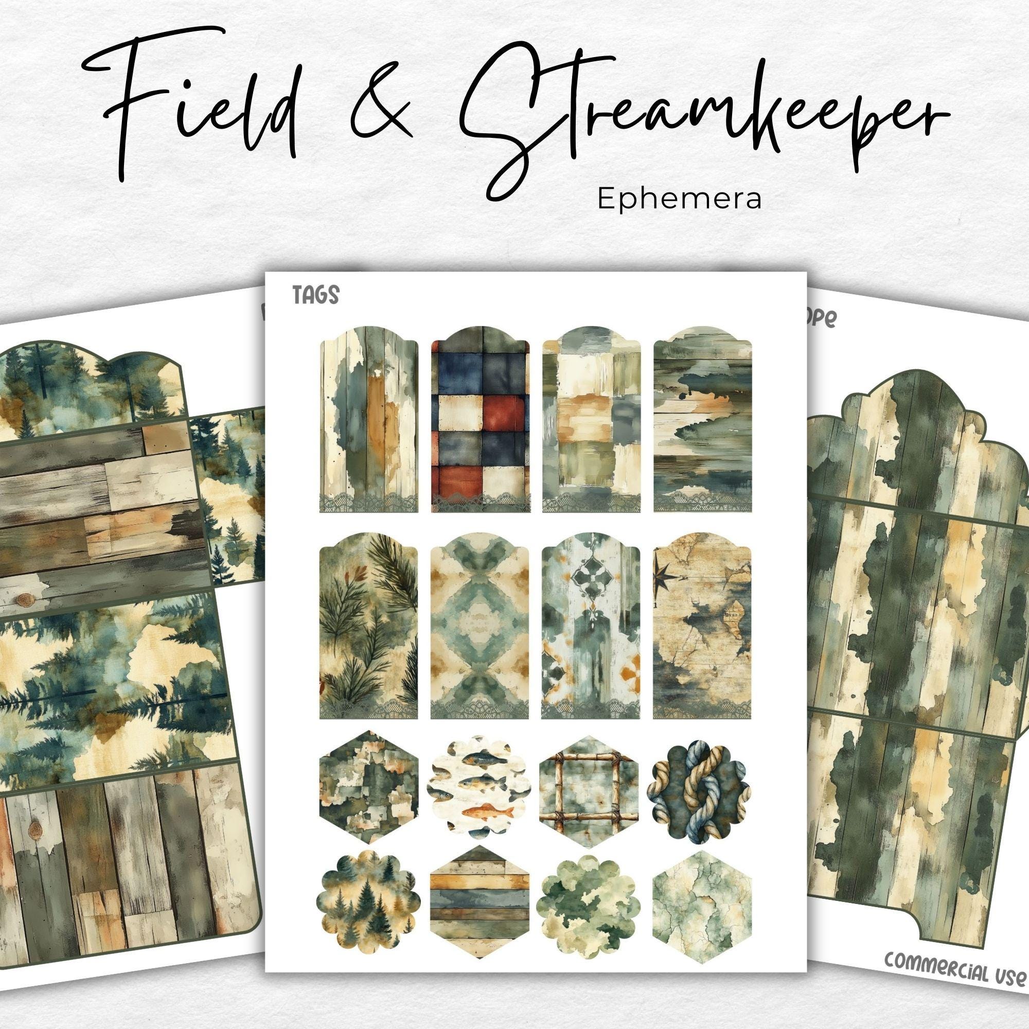 Fishing Hunting Junk Journal Kit, Fishermen Ephemera, Vintage Fisherman ...