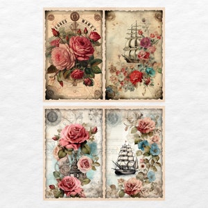 Vintage Map Junk Journal Pages, Printable Antique World Maps, Digital ...