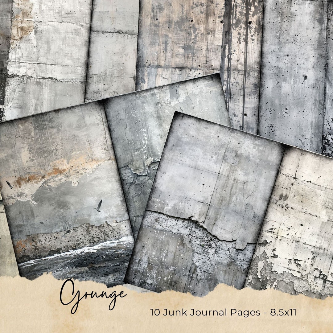 Shabby Industrial Background Pages, Printable Papers, Junk Journaling ...