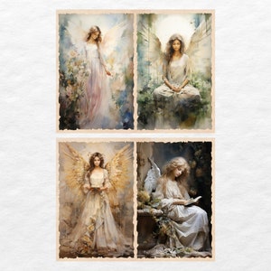 Vintage Angel Junk Journal Pages, Digital Scrapbook Paper Kit, Heavenly ...