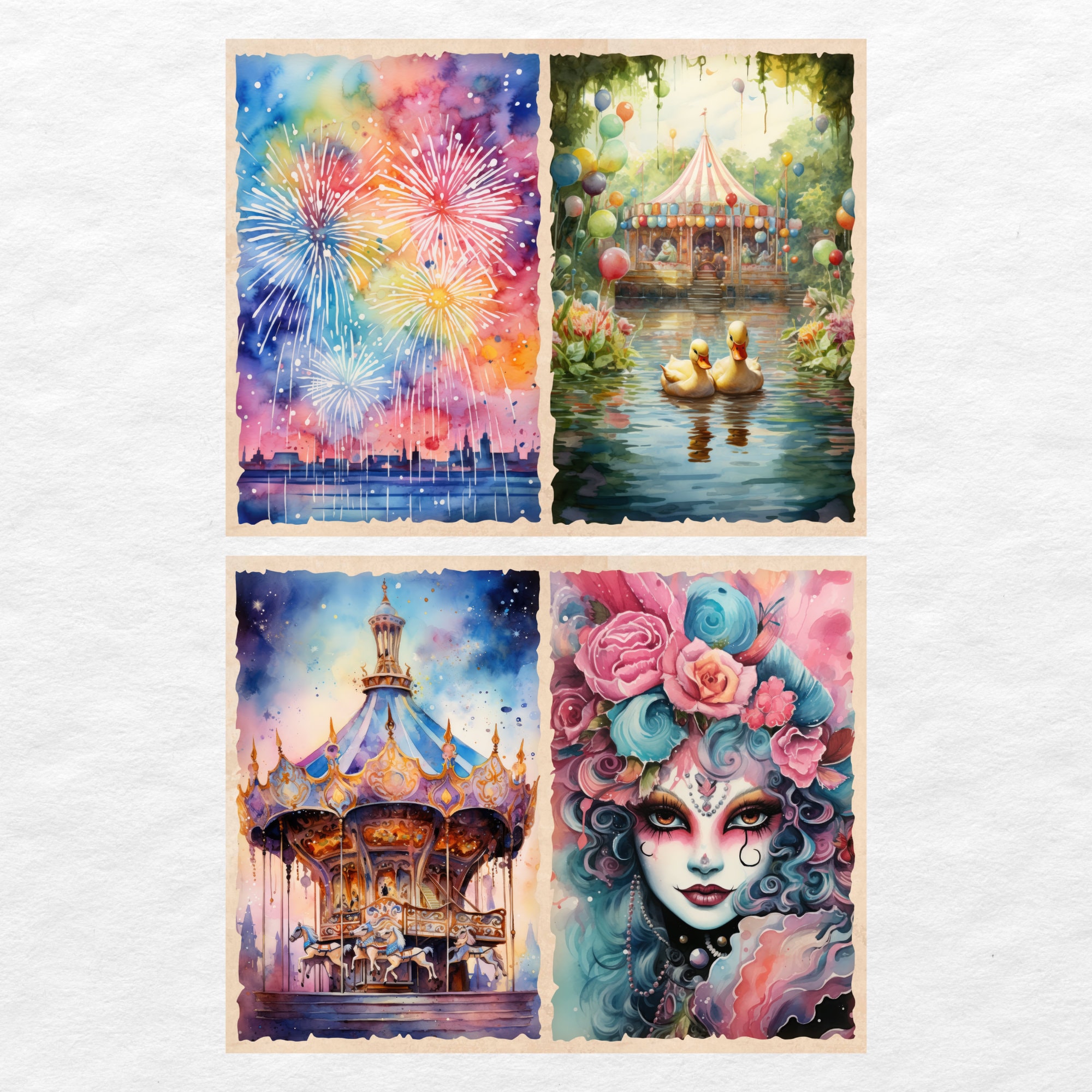 Vintage Fairground Junk Journal Pages, Digital Fair Scrapbook Kit ...
