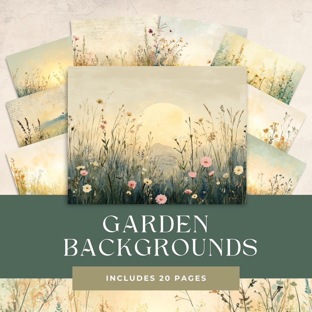 Book of Gardening Junk Journal Pages, Digital Scrapbook Paper Kit ...