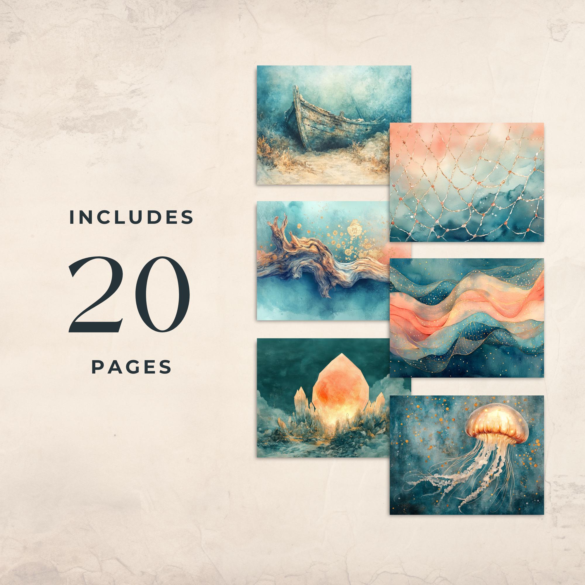 Echoes of Atlantis Junk Journal Pages – Mystical Underwater-inspired ...