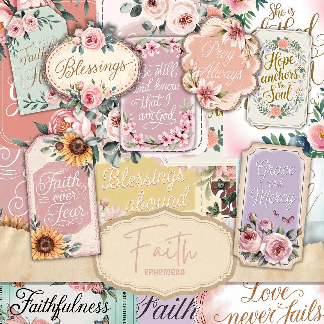 Junk Journal, Faith, Ephemera Pack, Prayer Journal, Kit, Christian ...
