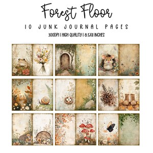 Forbidden Forest Digital Junk Journal Background, Forest Collage ...