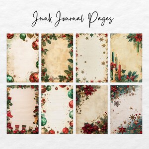 Christmas Junk Journal Kit, Vintage Merry Christmas Junk Journal Pages ...
